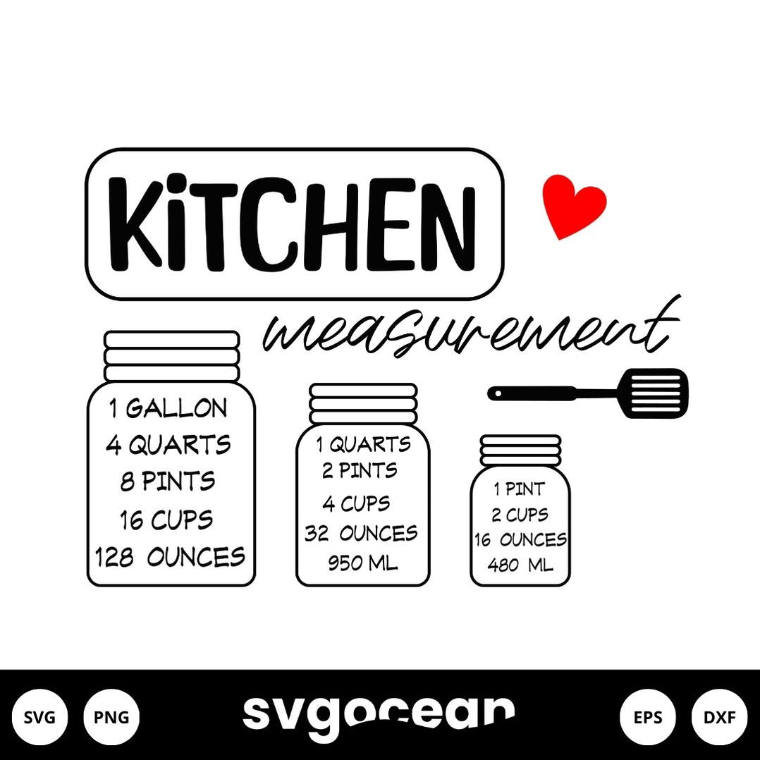 Kitchen Measurement SVG vector for instant download - Svg Ocean — svgocean
