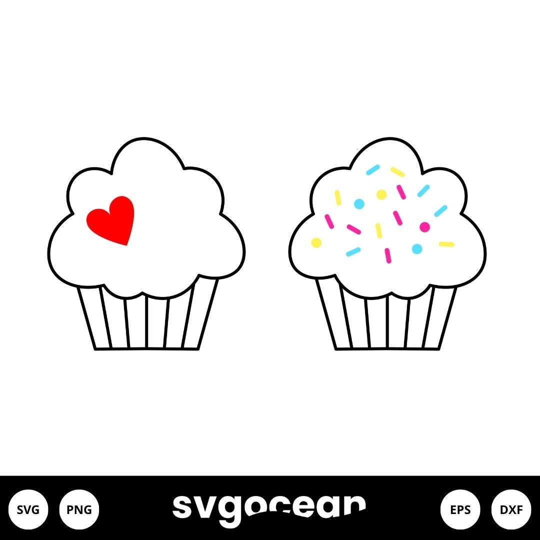 Cupcakes SVG vector for instant download - Svg Ocean — svgocean