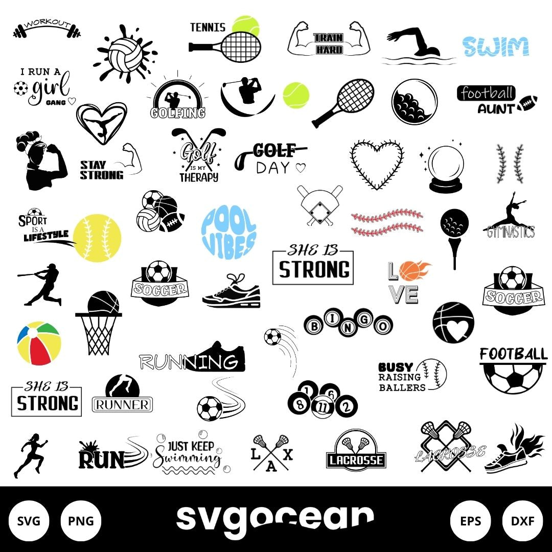 Sports Svg Bundle vector for instant download - Svg Ocean — svgocean