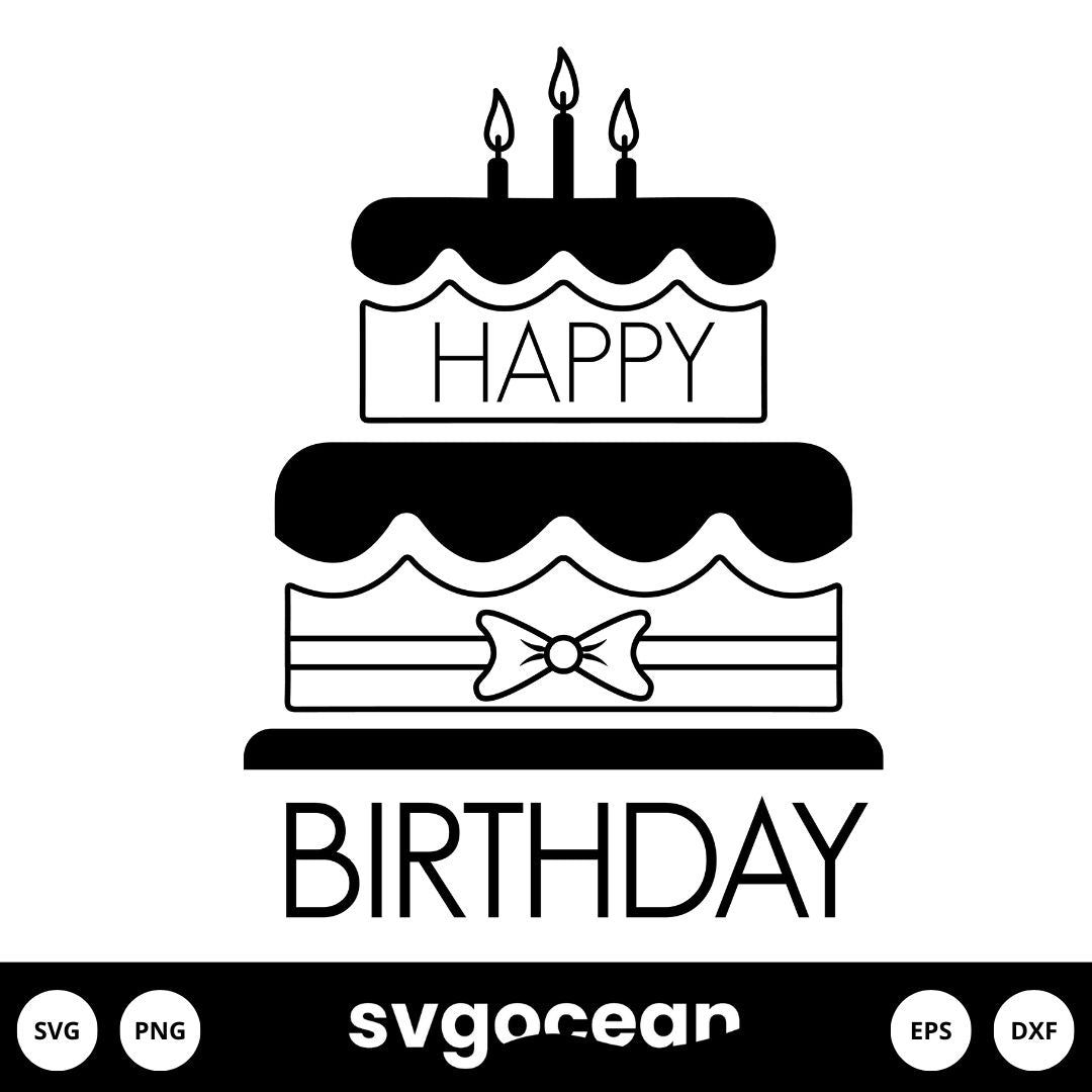 Birthday Cake SVG vector for instant download - Svg Ocean — svgocean
