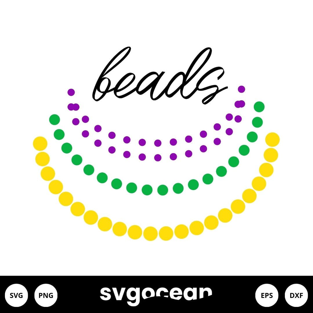 Mardi Gras Beads SVG vector for instant download - Svg Ocean — svgocean