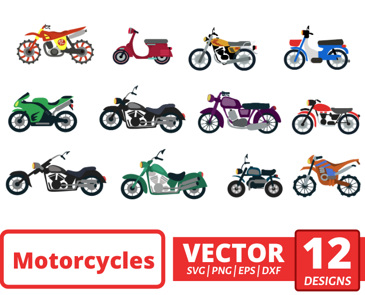 Motorcycles SVG bundle vector for instant download - Svg Ocean — svgocean