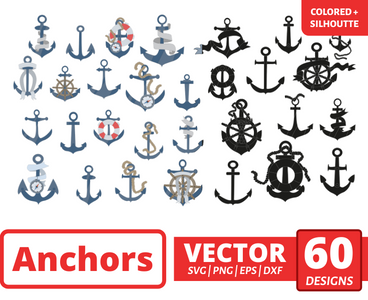 30 Anchors SVG bundle vector for instant download - Svg Ocean — svgocean