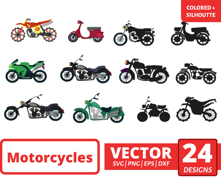Motorcycles SVG bundle vector for instant download - Svg Ocean — svgocean